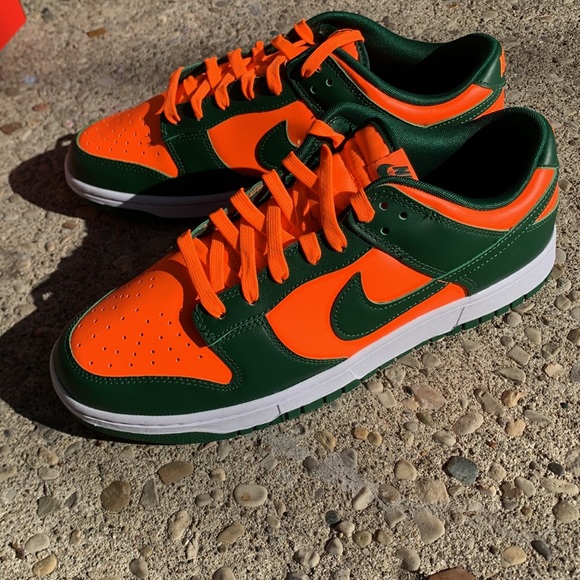 Nike | Shoes | New Nike Dunk Low Miami Hurricanes Size 2 Men Gorge ...